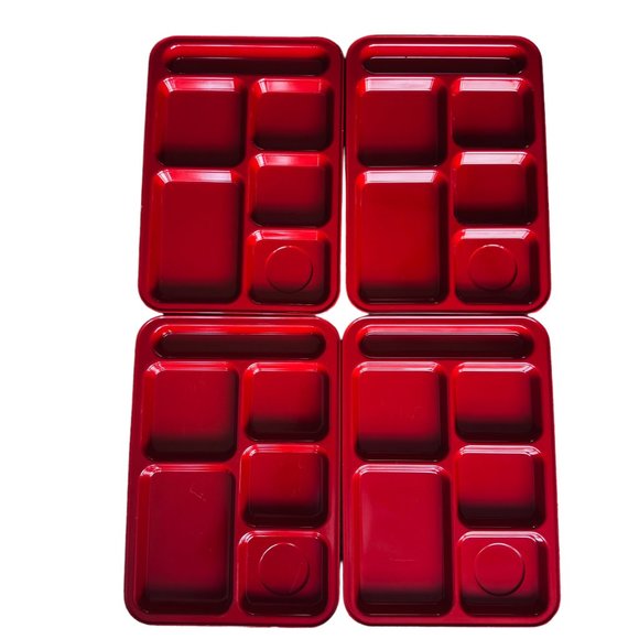 Dining | Cafeteria Trays Divided Food Trays Red Crafts Homeschool ...